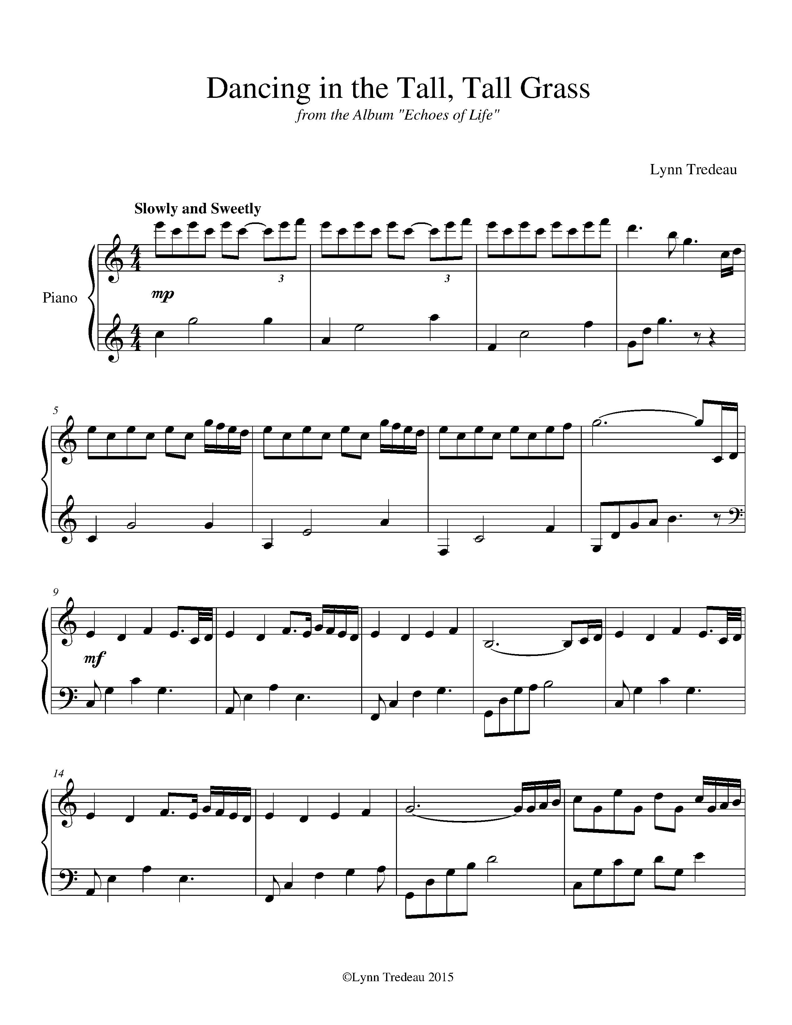 Dancing in the Tall, Tall Grass - (PDF Sheet Music) – Lynn Tredeau