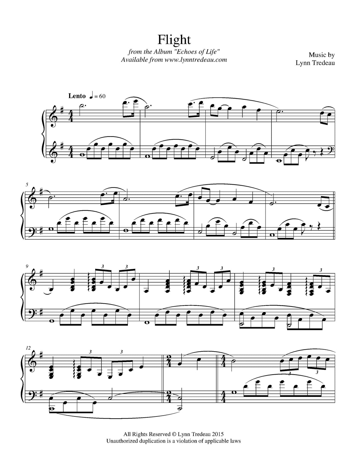 Flight - (PDF Sheet Music) – Lynn Tredeau