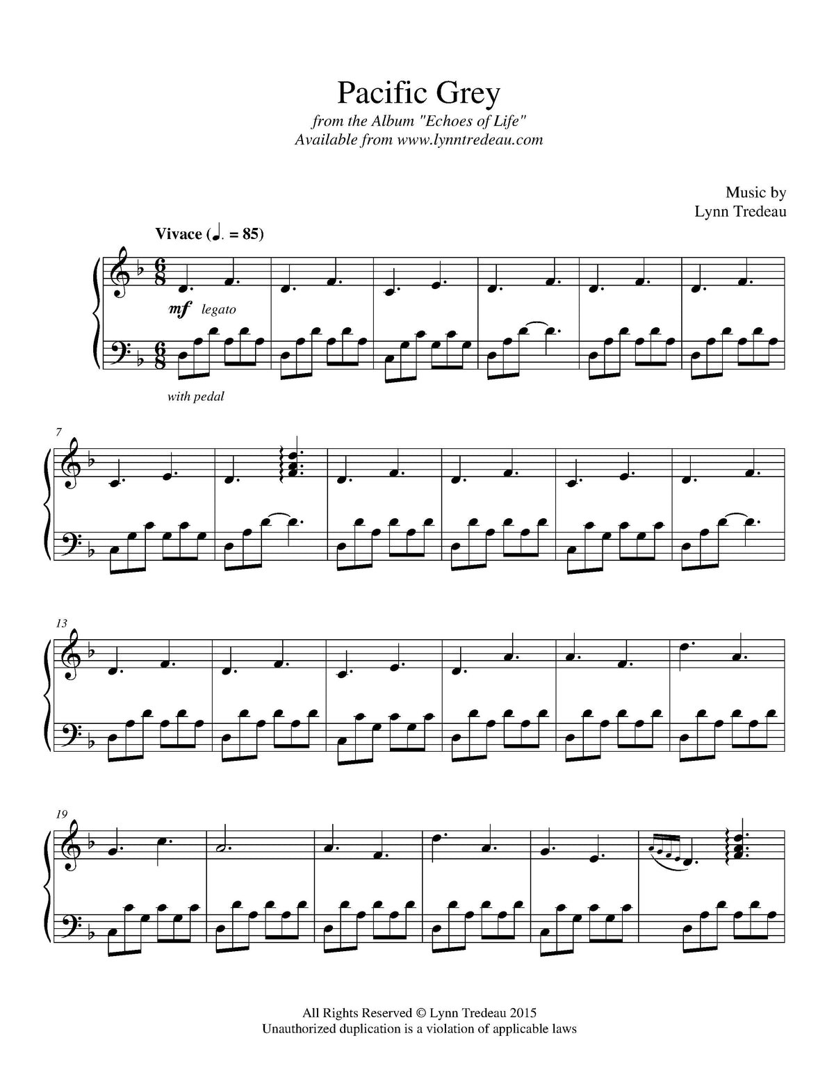Pacific Grey - (PDF Sheet Music) – Lynn Tredeau